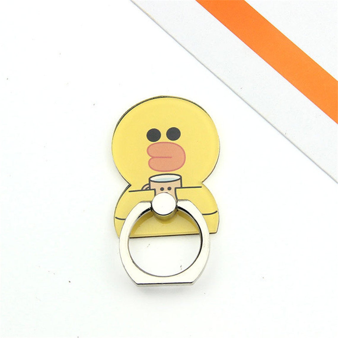 Sally Duck Holding Cup Phone Ring Holder Line & Friends - Etsy