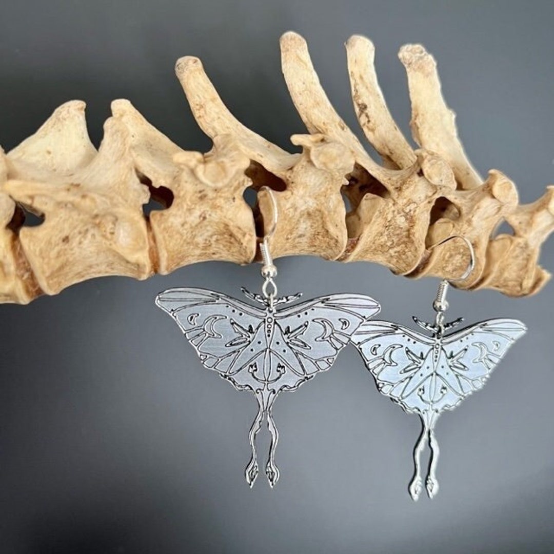 Luna Moth Earrings Laser Engraved Moth Earrings Nature Witch ...