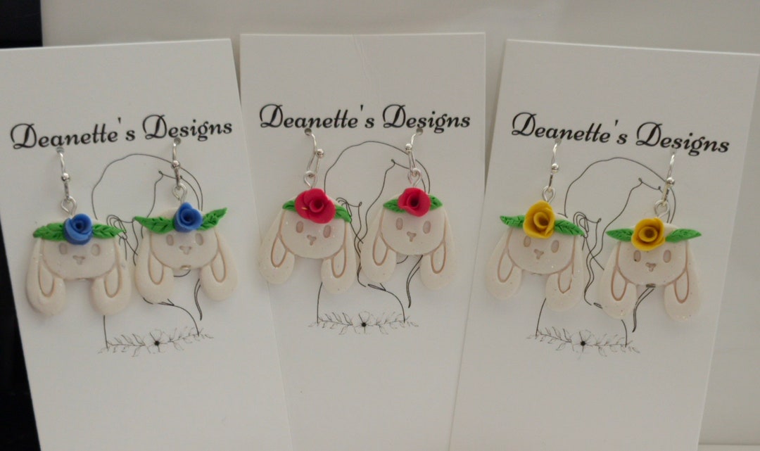 Small Droopy Ear Bunnies With Rose - Etsy
