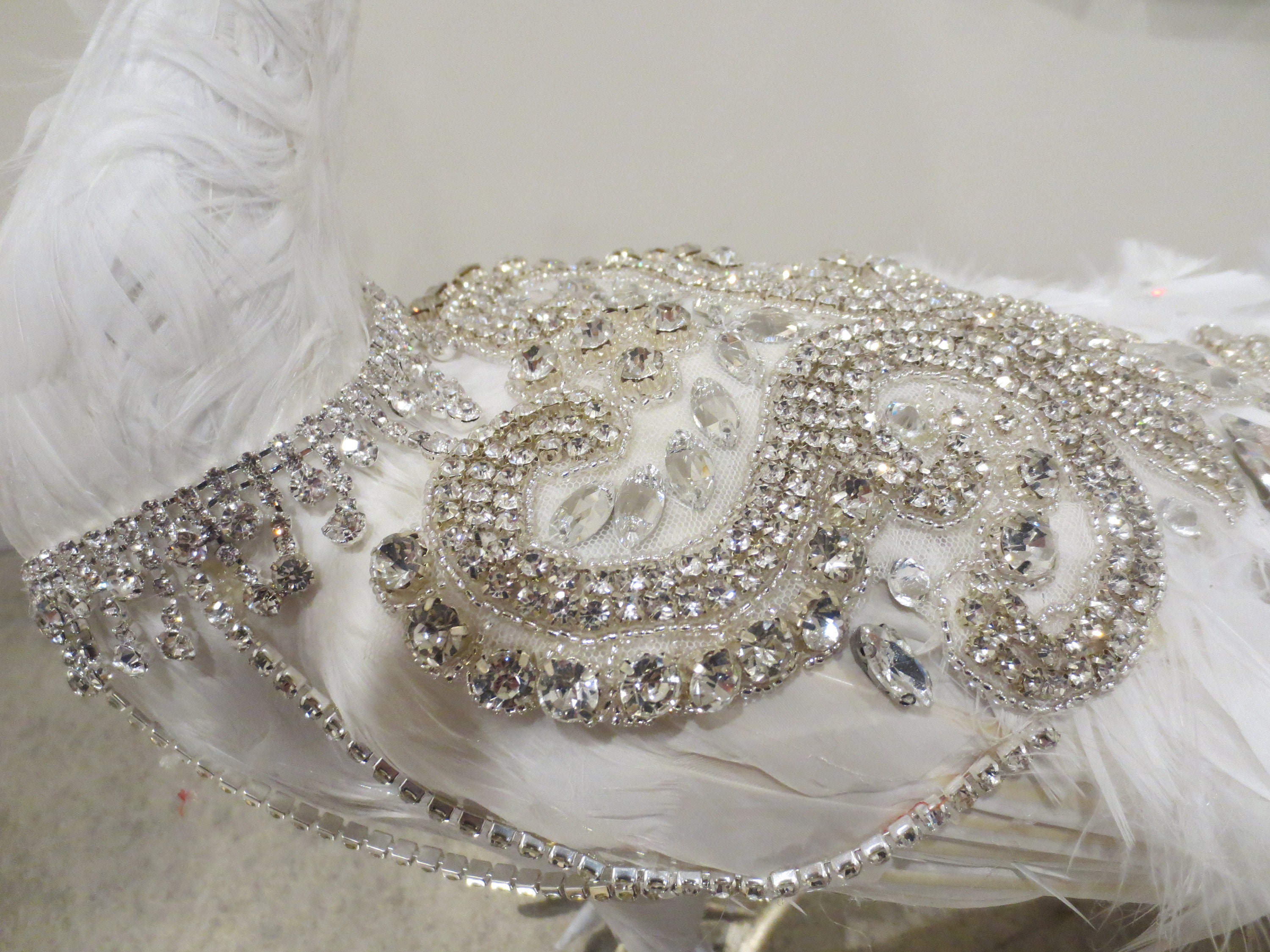 High Quality 48/ 120cm 120cm Real Feather Bejeweled - Etsy