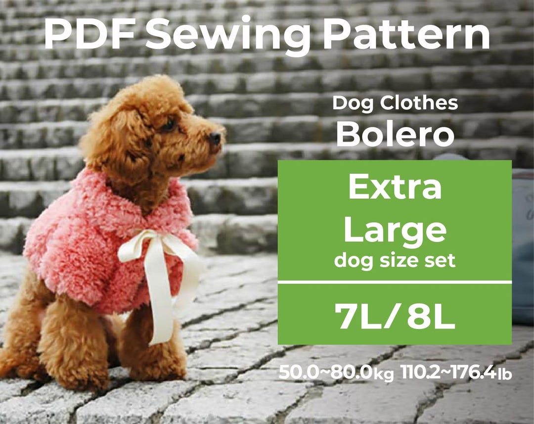 Dog Bolero PDF Pattern | Extra Large Dog Clothes, 7L 8L (video Tutorial ...