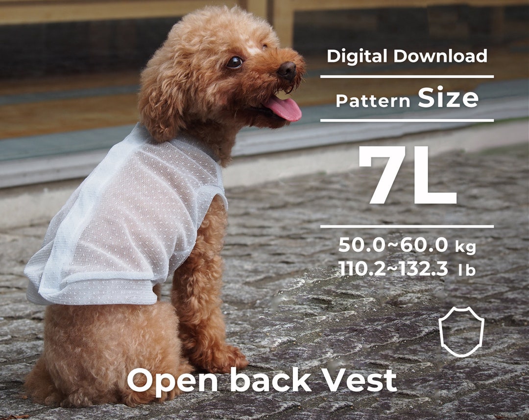 Back Open Dog Vest Pattern | Easy Sew PDF (size 7L) - Etsy