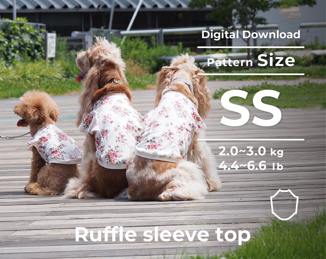 Elegant Raffle Sleeve Tops | PDF Dog Clothes Pattern, Instruction ...