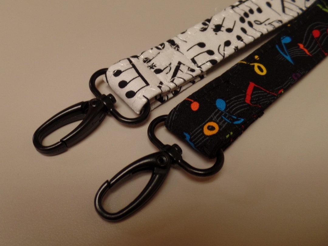 Music Notes Lanyard, Notes Fabric Lanyard, Musical Themed Fabric ...