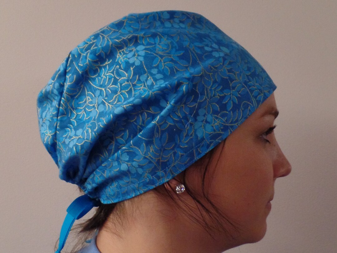 Turquoise Surgical Cap, Teal and Gold Scrub Head, Turquoise Chapstick ...