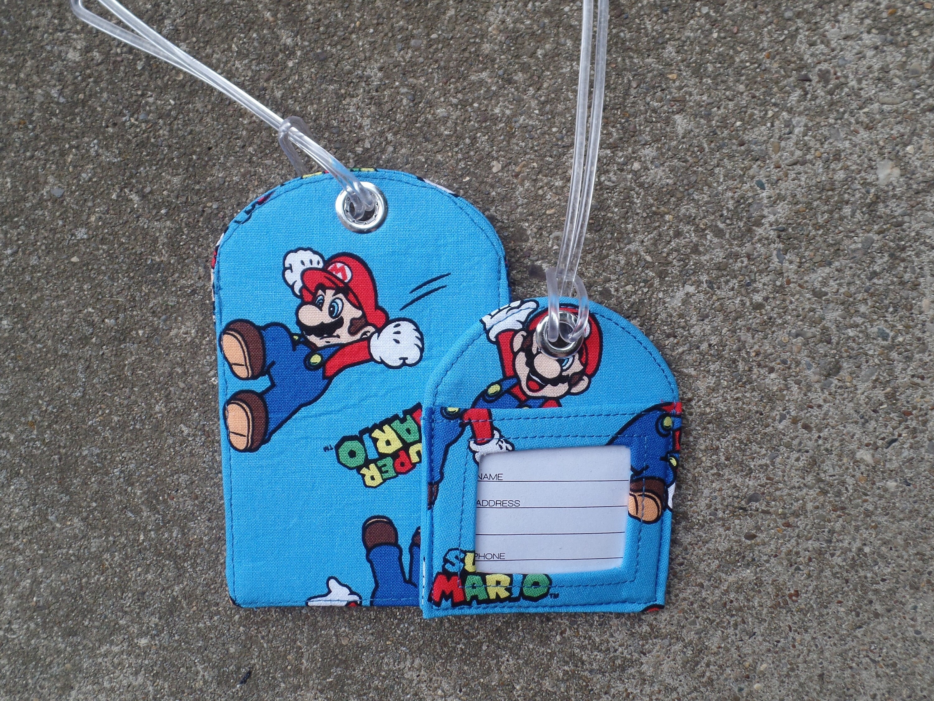 Mario Work ID Badge Protector Holder Luggage Tags made from Super Hero ...