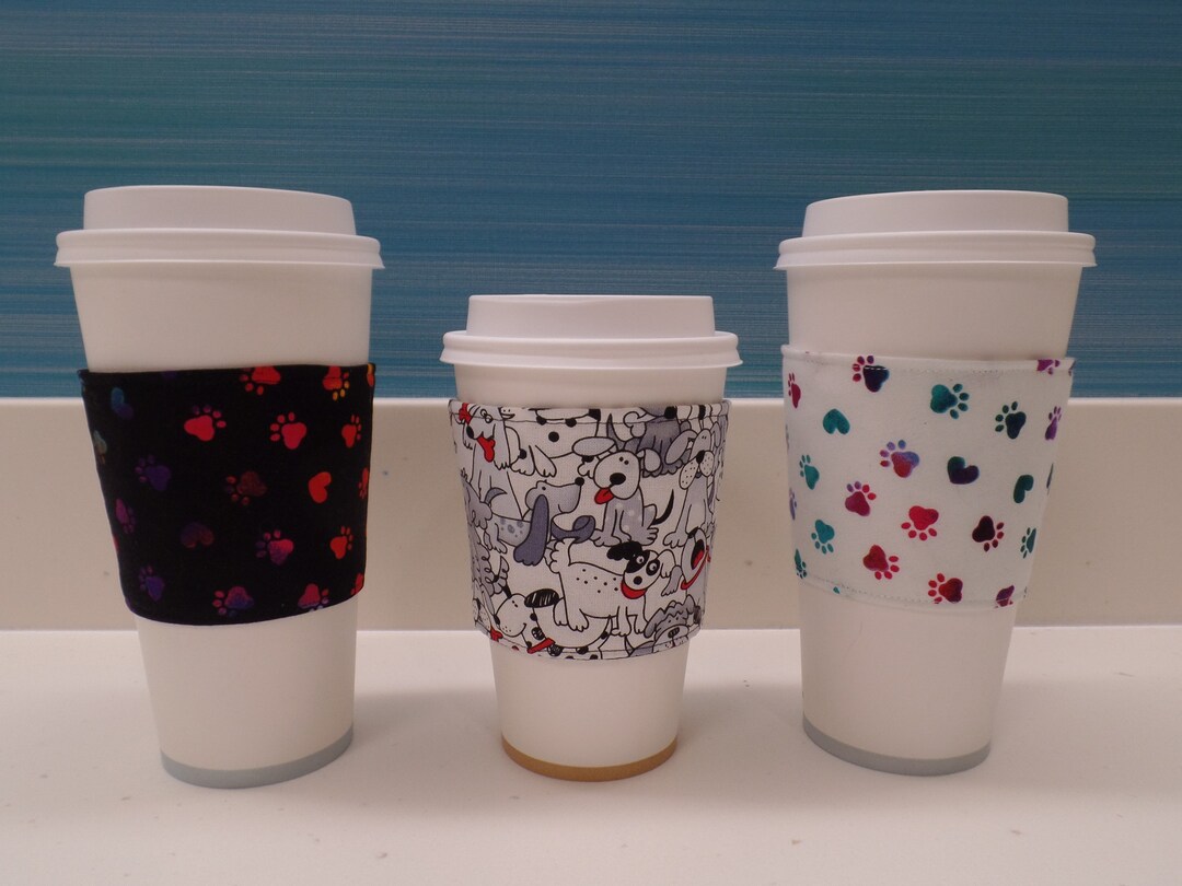 Paw Prints Coffee Cozy, Animal Paw Print Coffee Cozy, Puppies Dogs ...