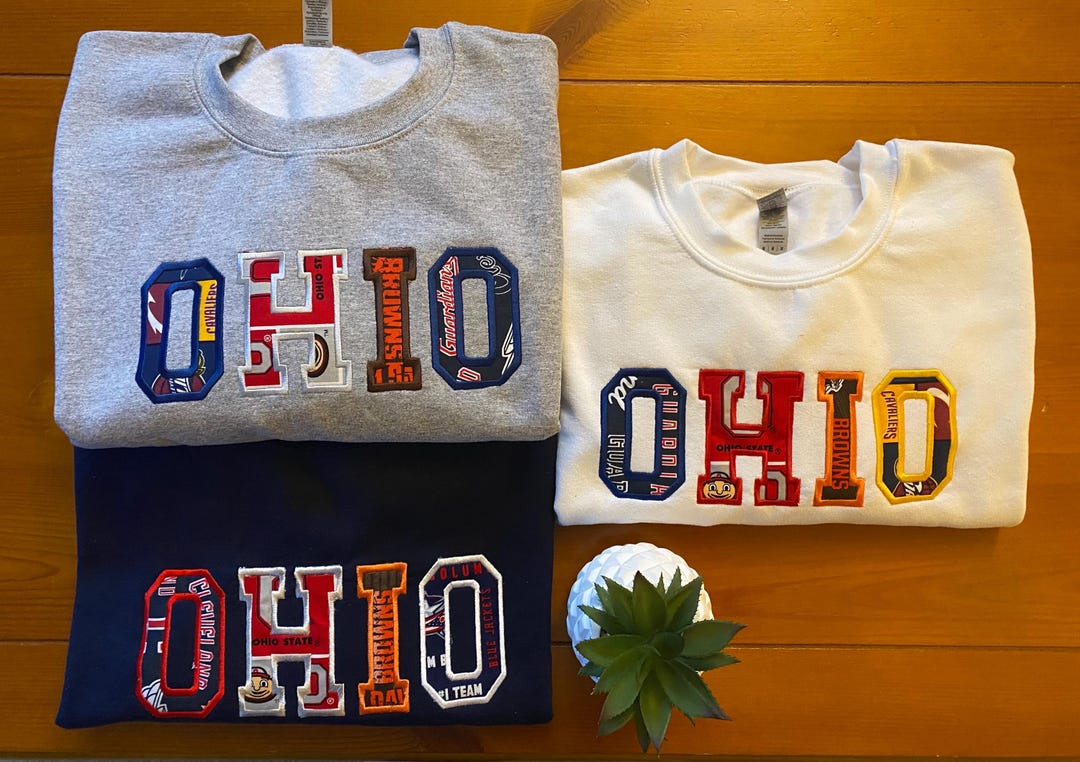 Ohio Applique Pullover Sweatshirt, Custom Ohio Crewneck, Ohio Hoodie ...