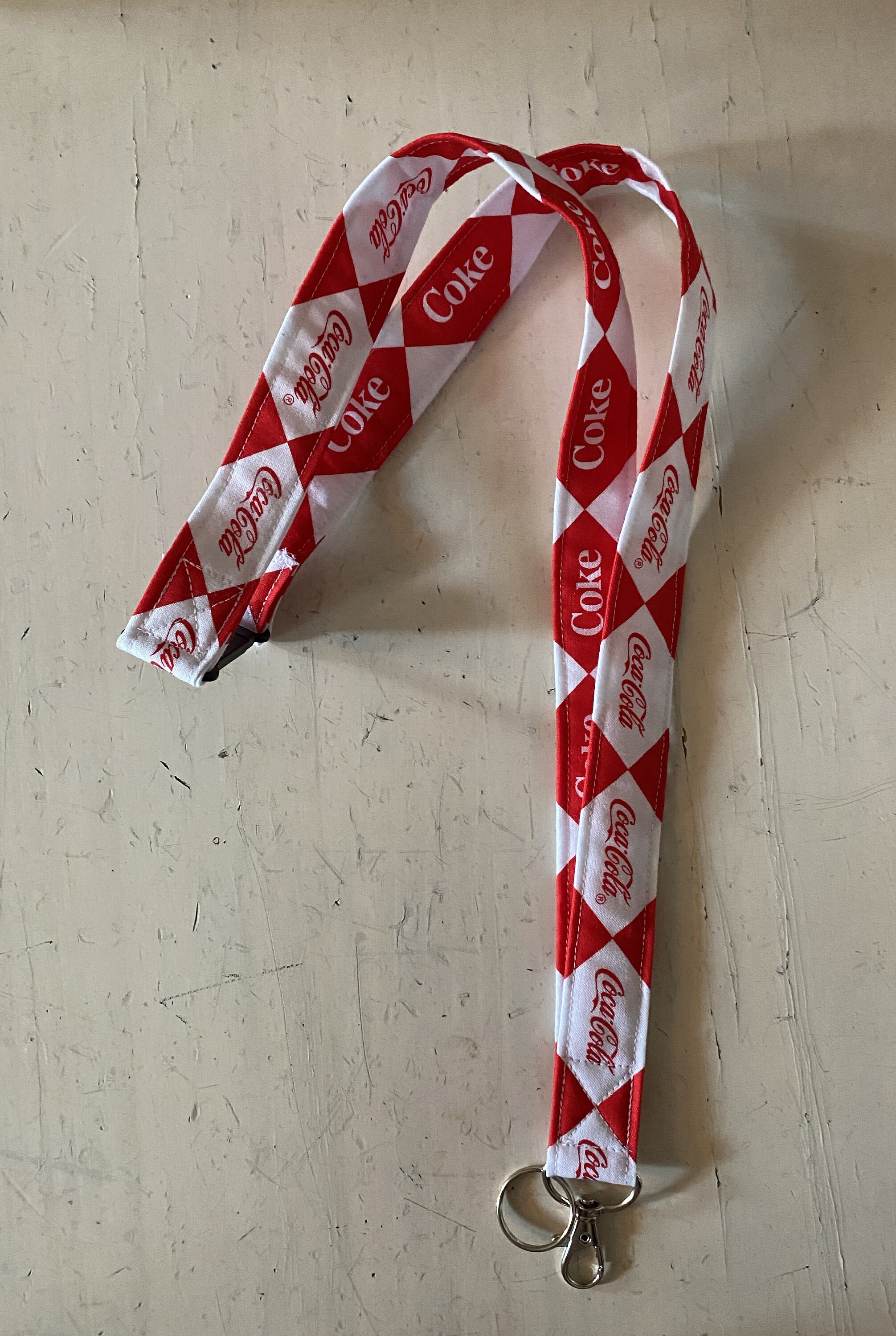 Lanyard Made With Coca Cola Fabric Lanyards Coke Fabric - Etsy