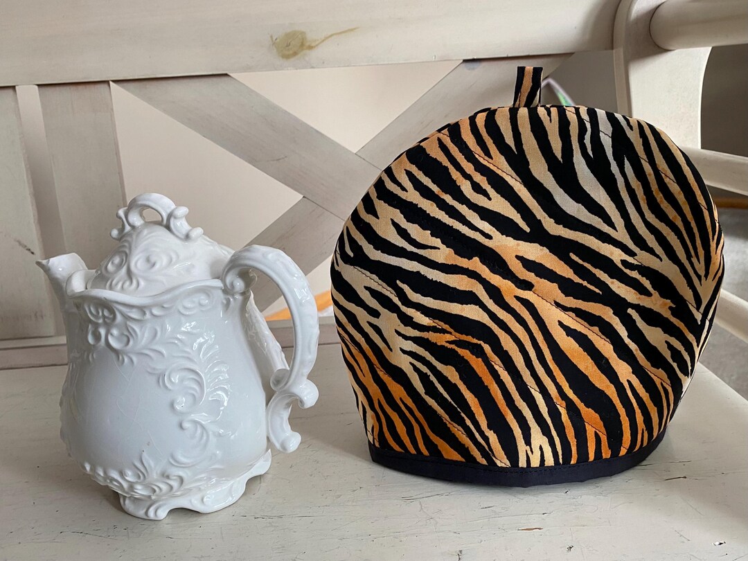 Tiger Skin Fabric Tea Cozy, Kitchen Teapot Cozy, Tiger Fabric Teapot ...