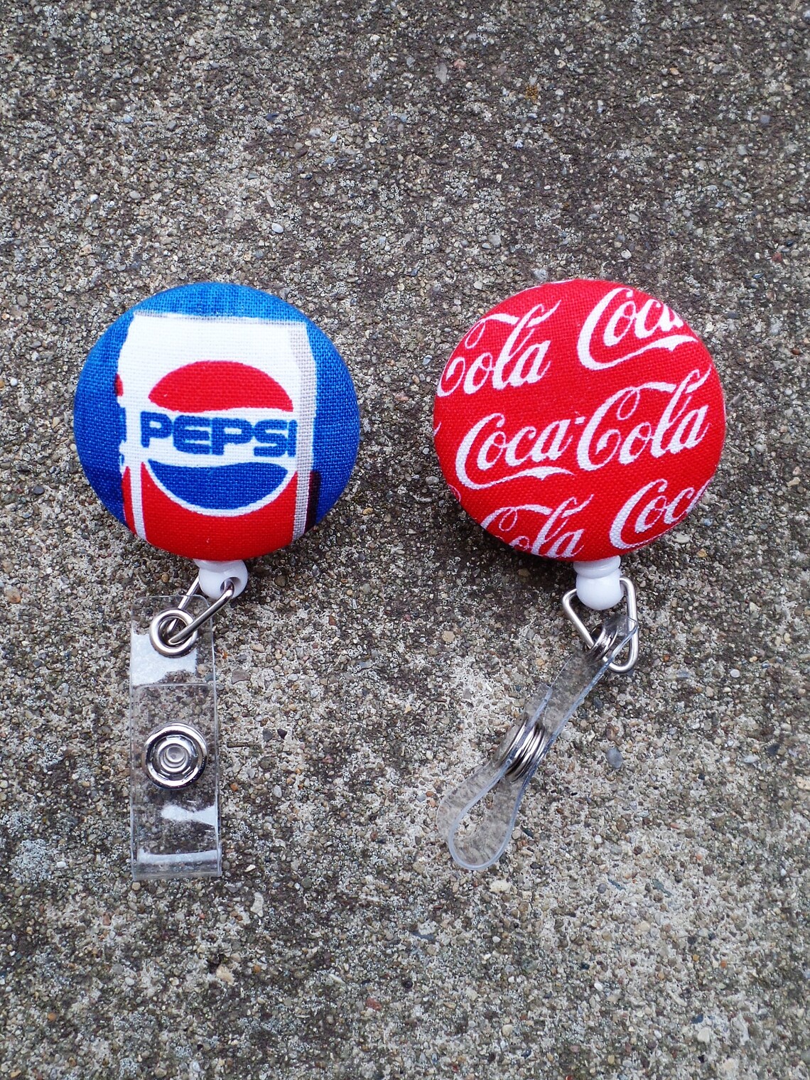 Badge Reel Made From Pepsi and Coke Fabric,coca Cola Fabric Badge Reels ...