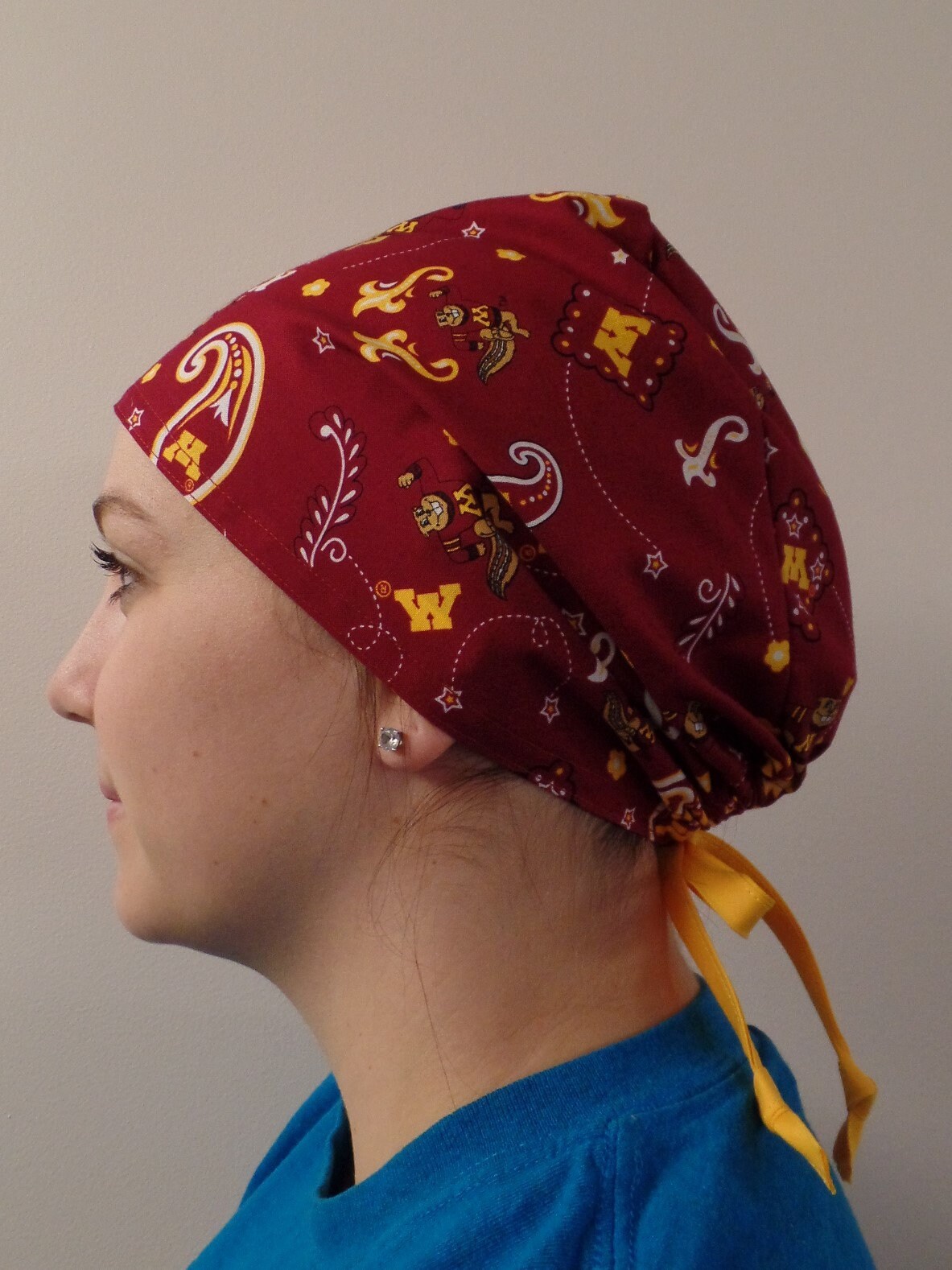 Surgical Scrub Hat made from University of Minnesota Gophers Burgundy ...