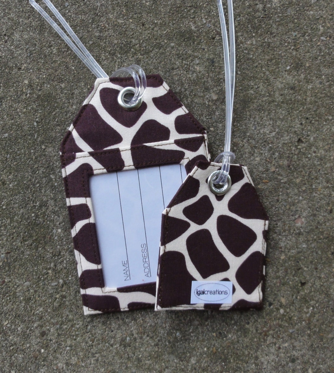 Giraffe Fabric Luggage Tags, Giraffe Badge Reel, Giraffe Fabric Luggage ...