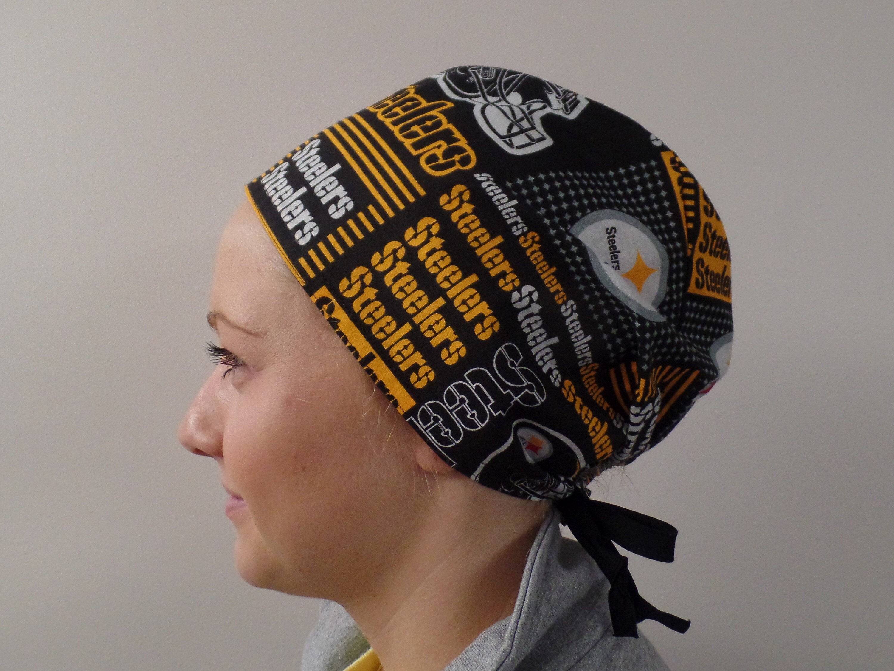 Scrub Hat made from Pittsburgh Steelers NFL Football Fabric Surgical ...