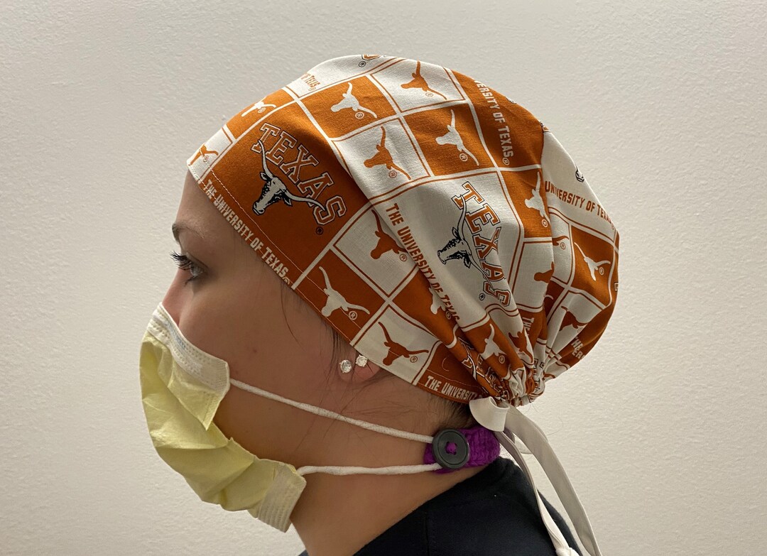 Monogrammed Scrub Hat Made From Texas Longhorns Fabric, University of ...
