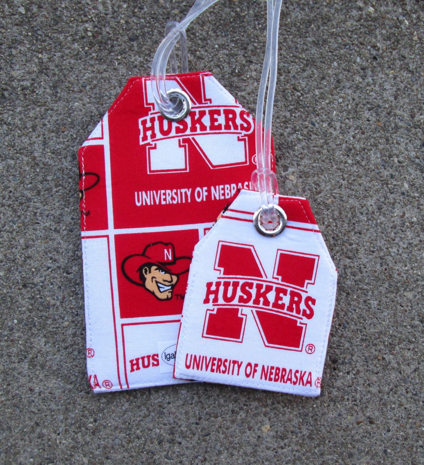University of Nebraska Luggage Tags, Corn Huskers Fabric, Corn Huskers ...