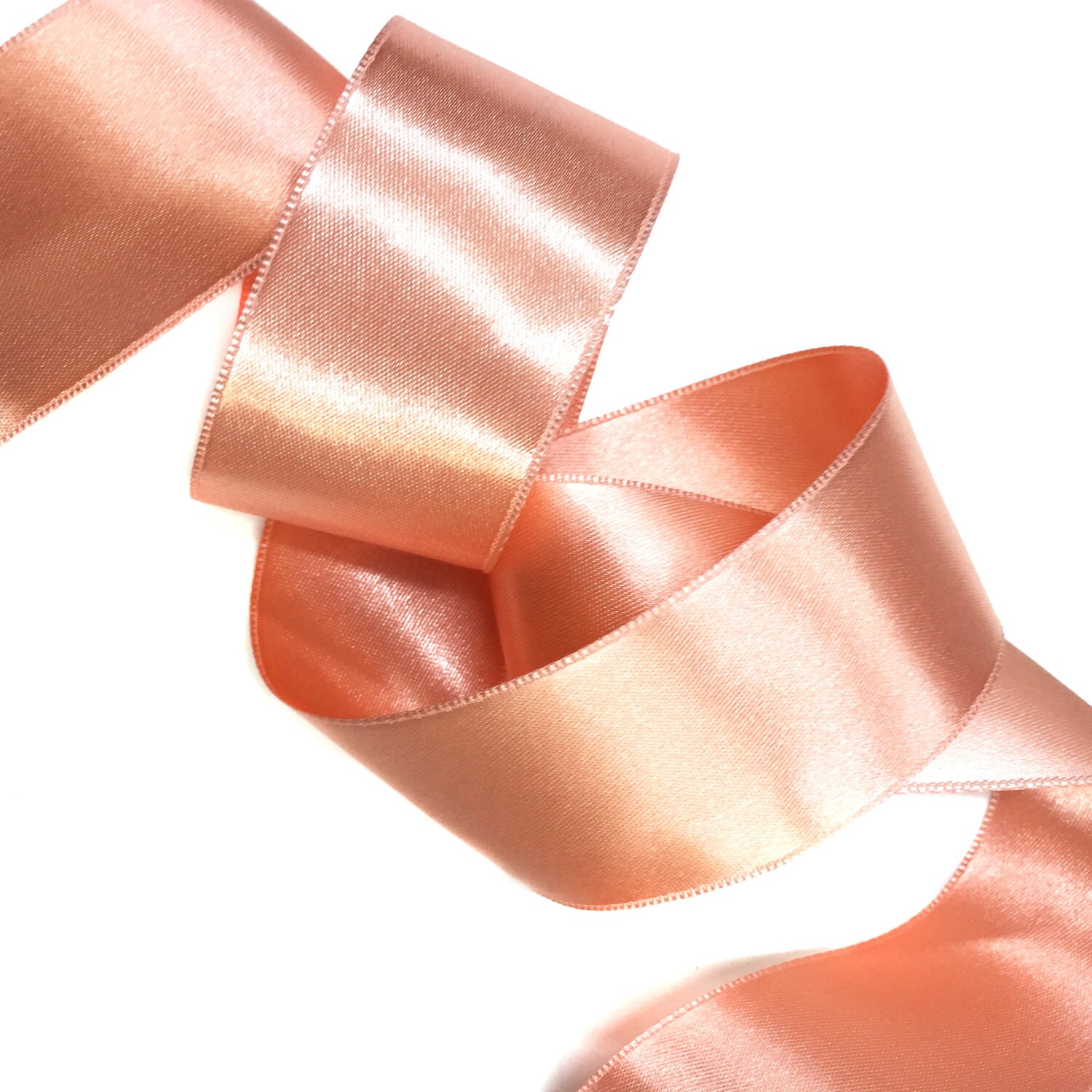 Peach Rose Ribbon Double-Faced Pink Turquoise Satin Ribbon | Etsy