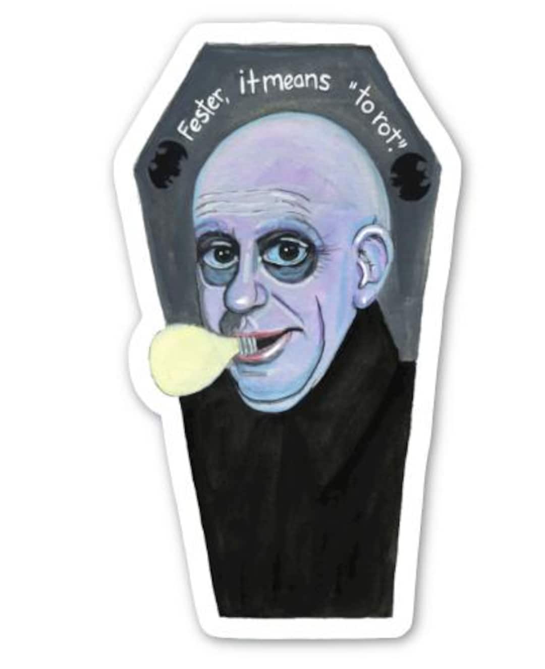 Fester Addams Sticker with Shiny Gold Bulb - Etsy