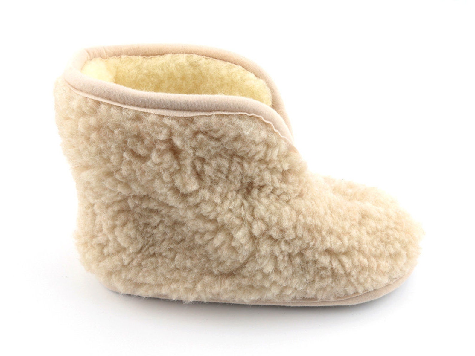 High Boots Wool Slippers Women Ladies Booties Ankle Beige Color Natural ...