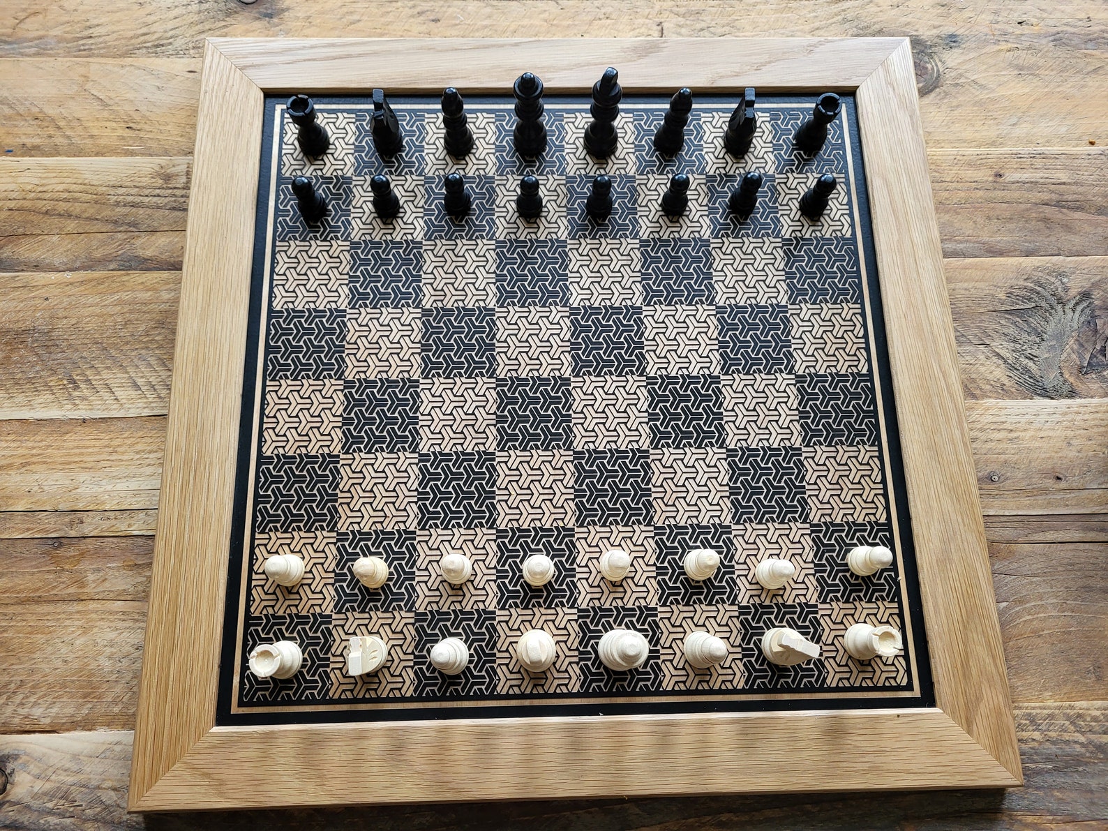 Geometric Chessboard Modern Chess Board Unique Handmade - Etsy