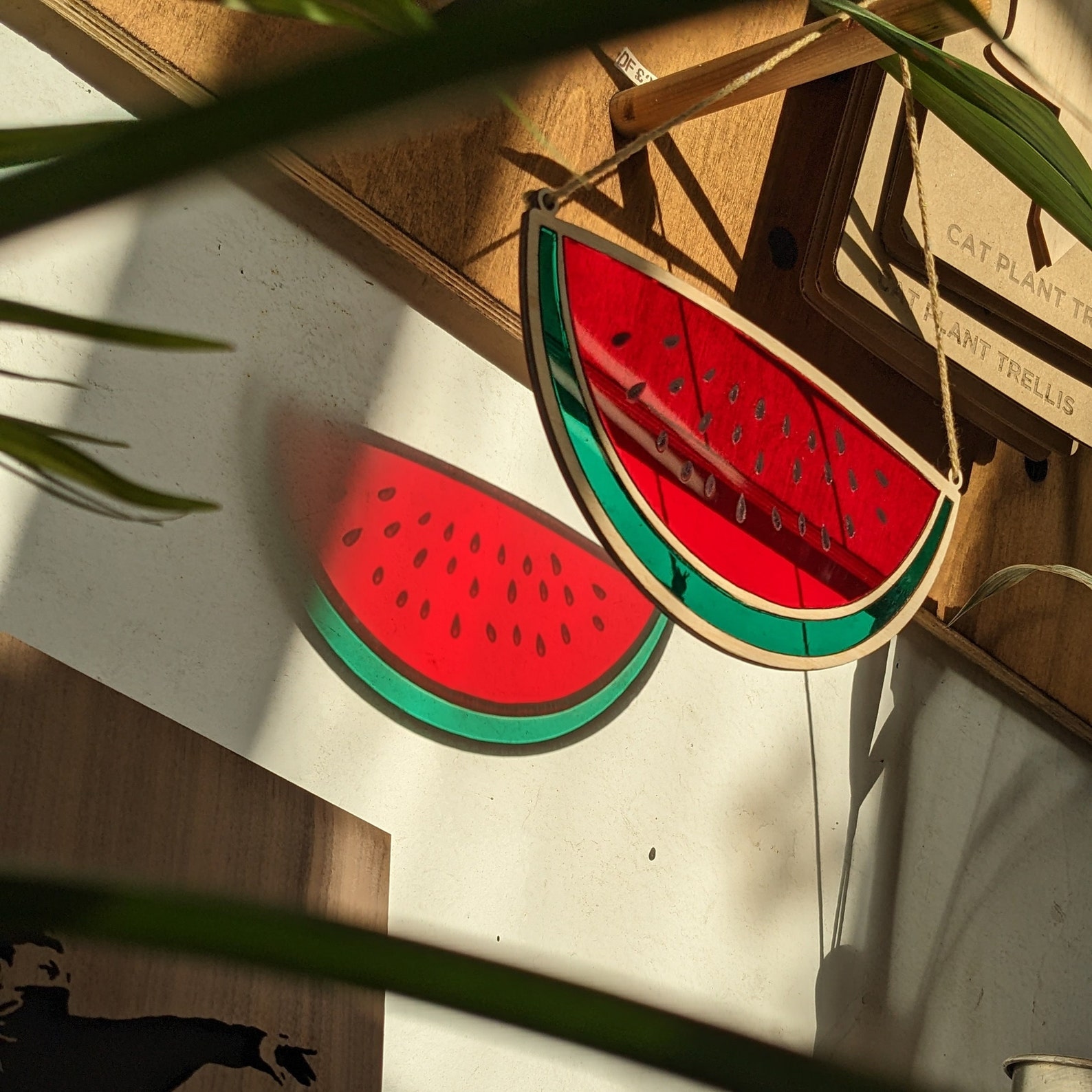 Watermelon Sun Catcher Window Hanging Laser Cut Stained Glass Acrylic ...