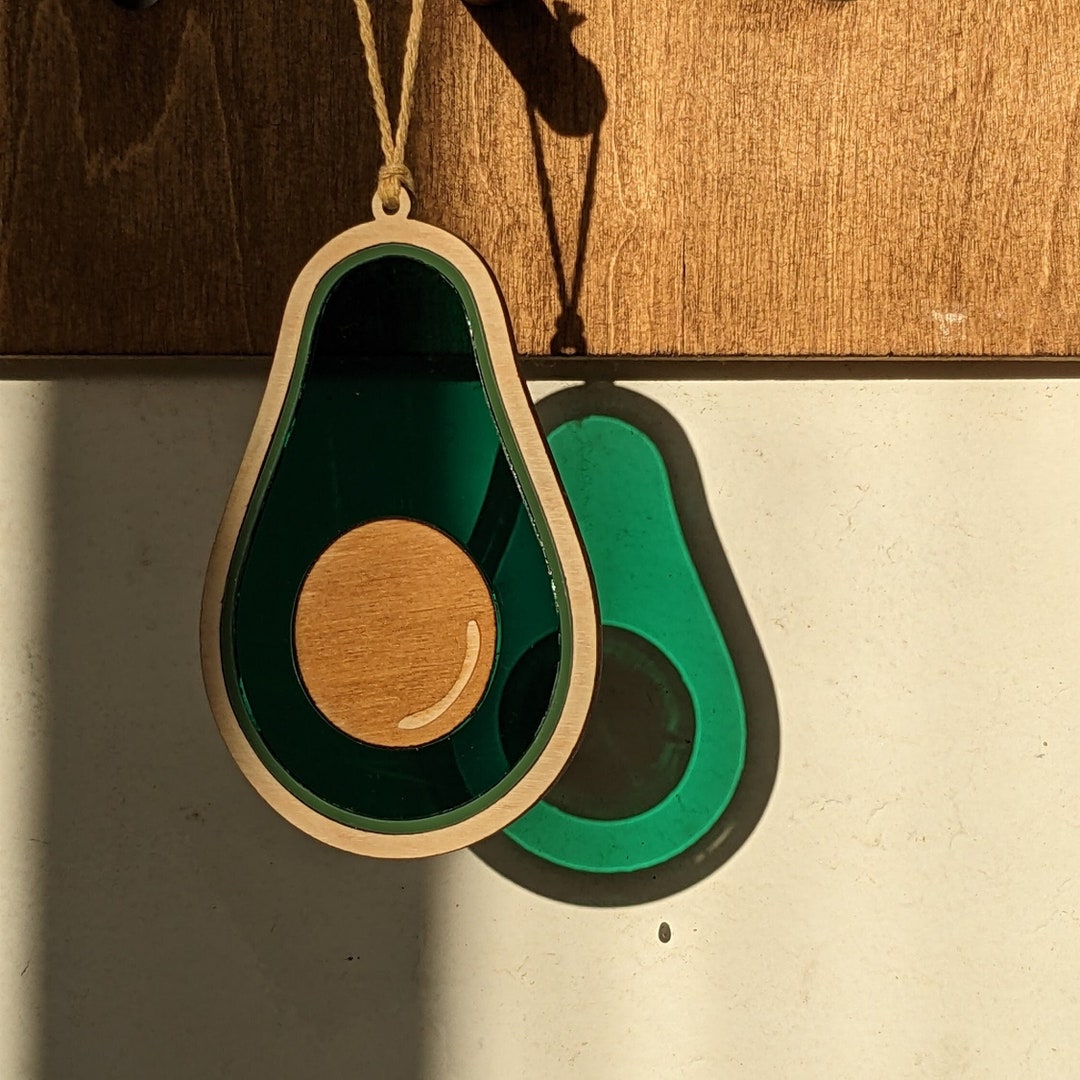 Avocado Sun Catcher Window Hanging Laser Cut Stained Glass Acrylic Wall ...
