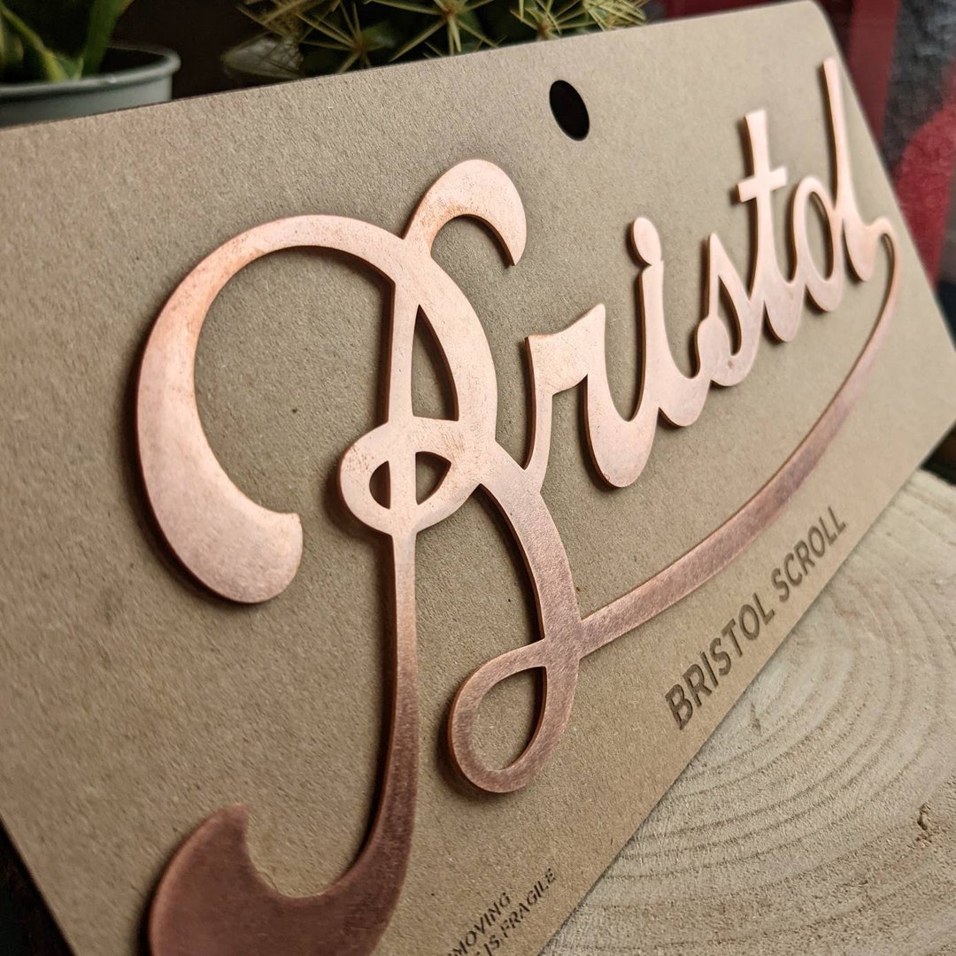 Colourful Acrylic and Metal Bristol Scroll Wall Art - Etsy UK