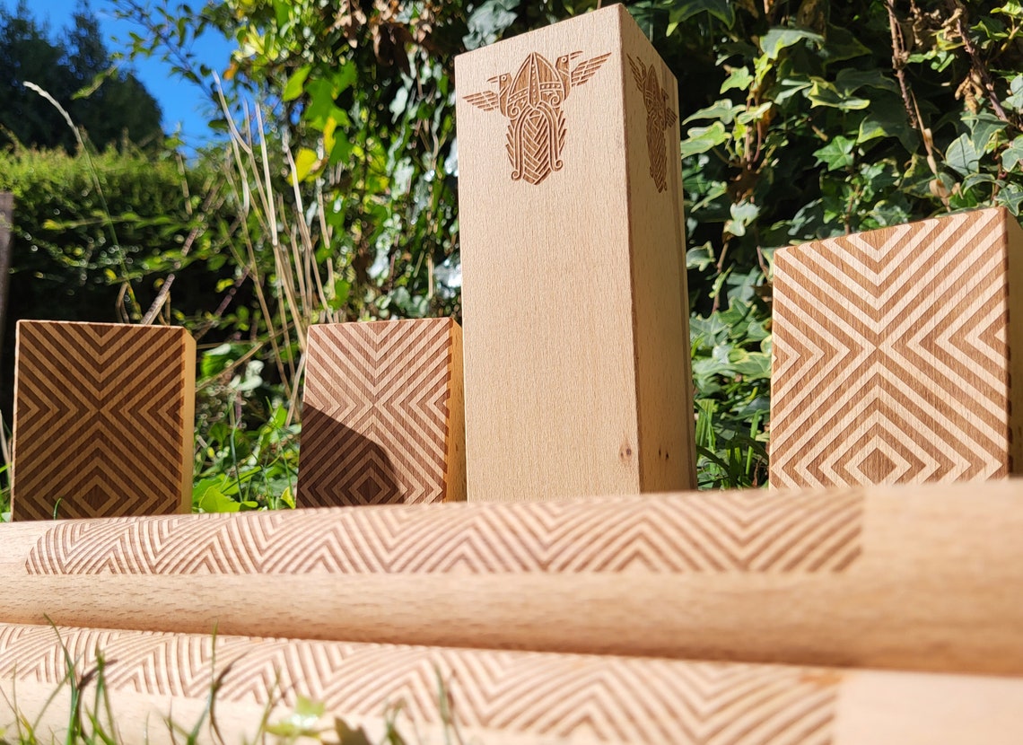Deluxe Kubb Set Hardwood Viking Chess Luxury Lawn Game - Etsy