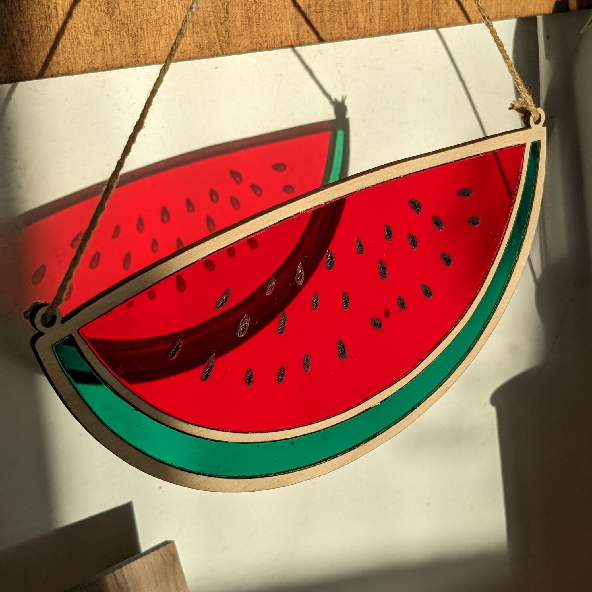 Watermelon Sun Catcher Window Hanging Laser Cut Stained Glass Acrylic ...
