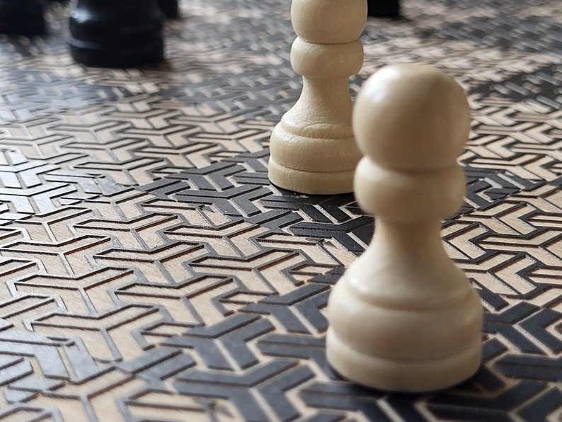 Geometric Chessboard Modern Chess Board Unique Handmade - Etsy