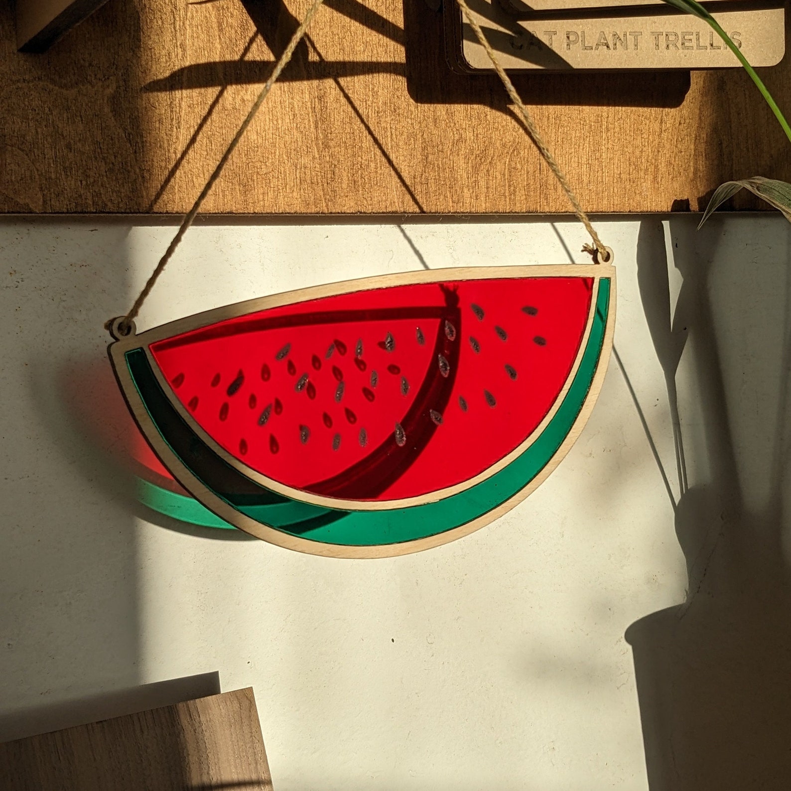 Watermelon Sun Catcher Window Hanging Laser Cut Stained Glass Acrylic ...