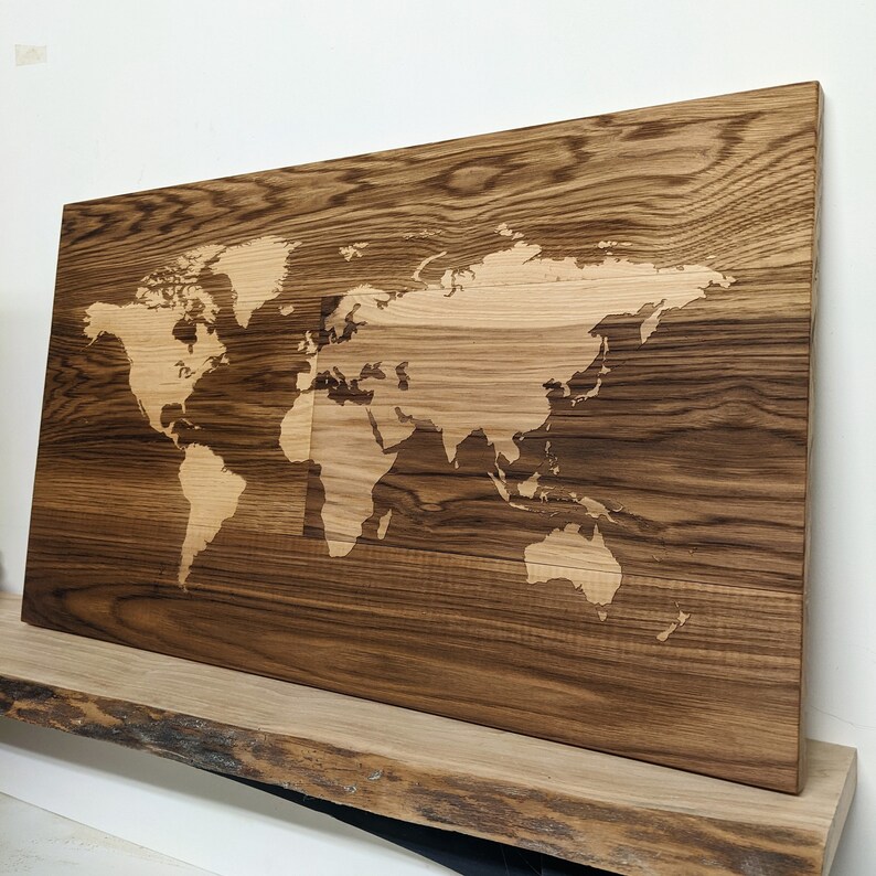 Reclaimed Wooden World Map - Etsy