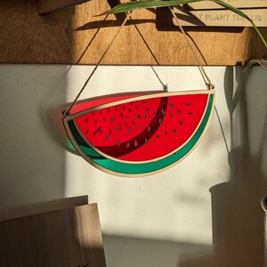 Watermelon Sun Catcher Window Hanging Laser Cut Stained Glass Acrylic ...