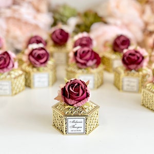 10 Pcs Burgundy Wedding Favors Boxes for Guests, Custom Favors, Luxury ...