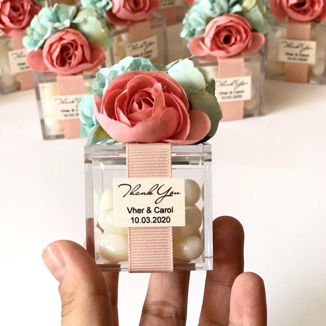 Personalized Acrylic Favor Boxes – Custom Party Favors for Wedding ...