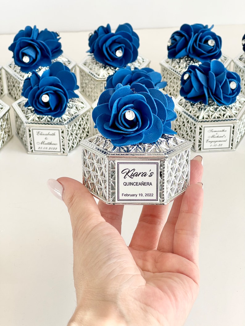 10 Pcs Royal Blue Wedding Favors Boxes for Guests, Engagement Party ...