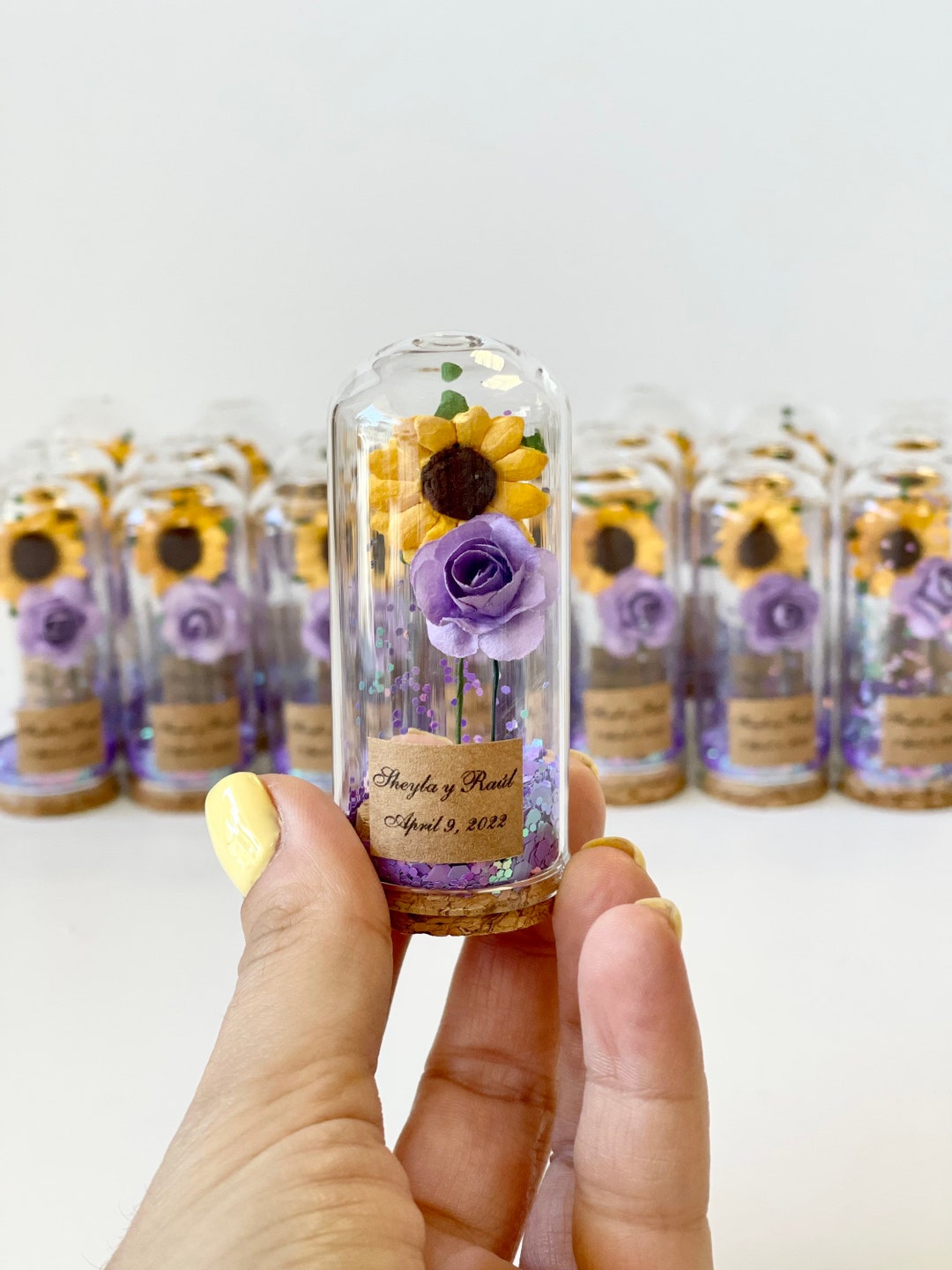 10 Pcs Sunflower Favors for Guests, Sunflower Purple Rustic Wedding ...