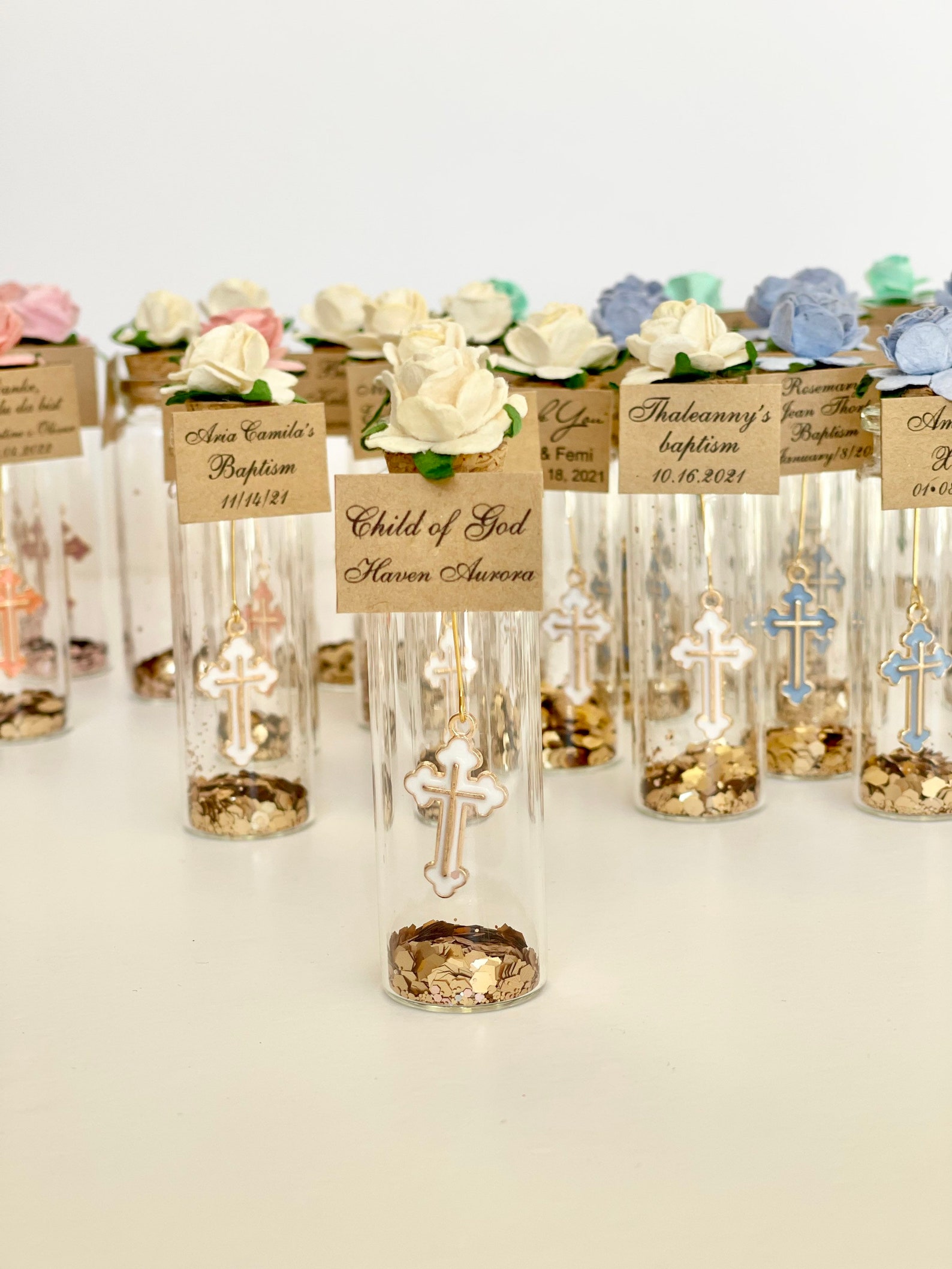Bulk Baptism Favors for Guests, Cross Favors, Personalized Baptism Gift ...