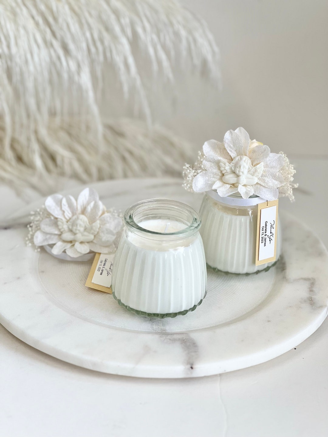 Baptism Candle Favors for Guests, Christenings Custom Candle Favors ...