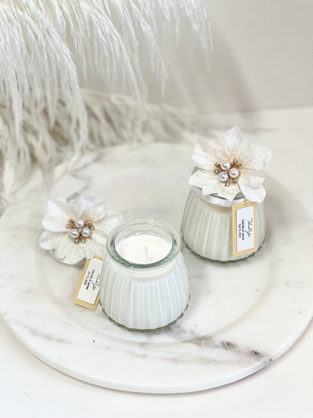 Boho Candle Wedding Favors for Guests, Custom Candle Favors ...