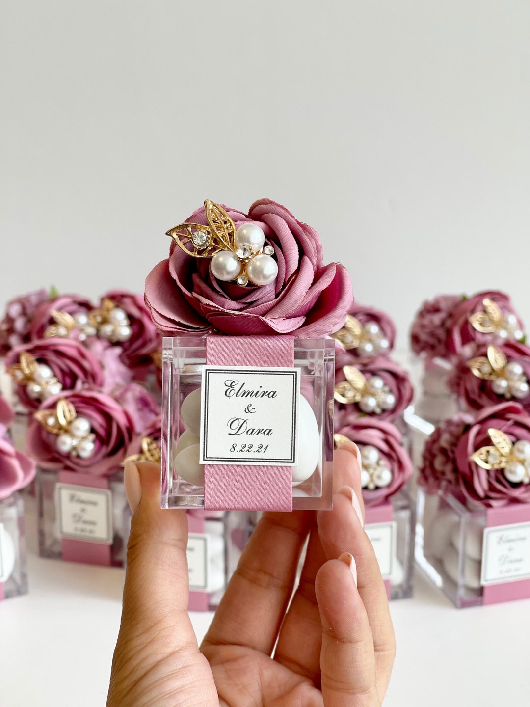 5 Pcs Pink Shades Wedding Favors for Guests, Party Favors Boxes ...