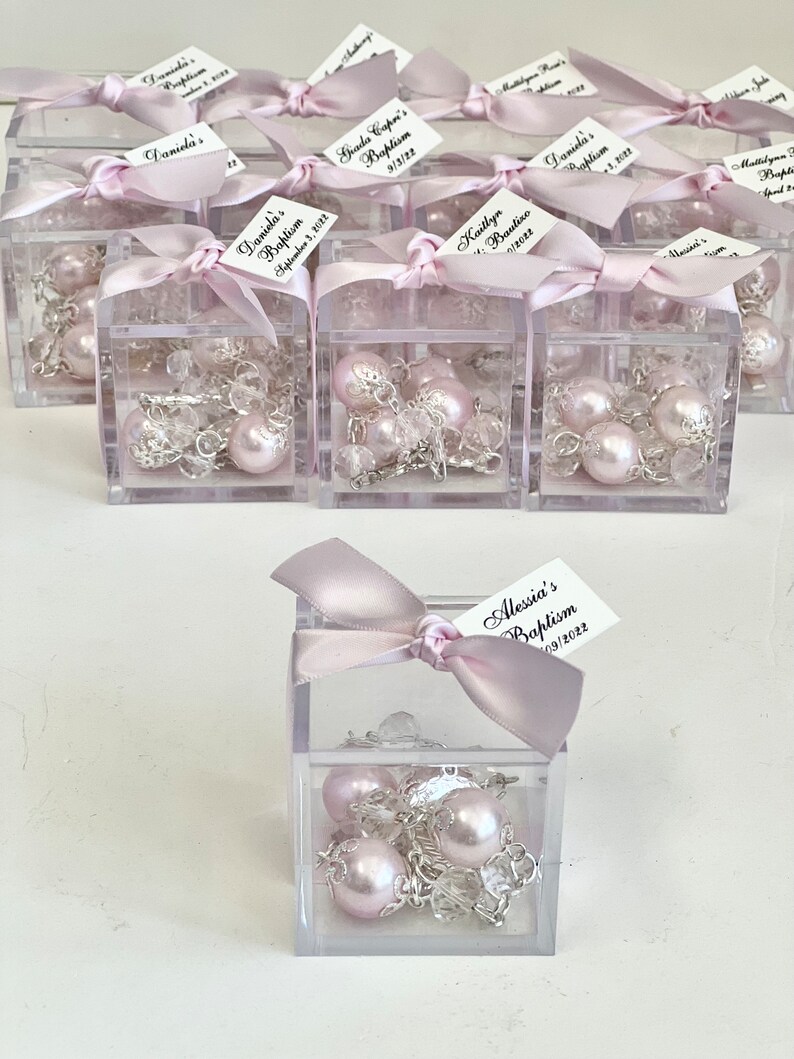 12 Pcs Rosary Baptism Favors, Christening Favors Gift Boxes, Cross ...