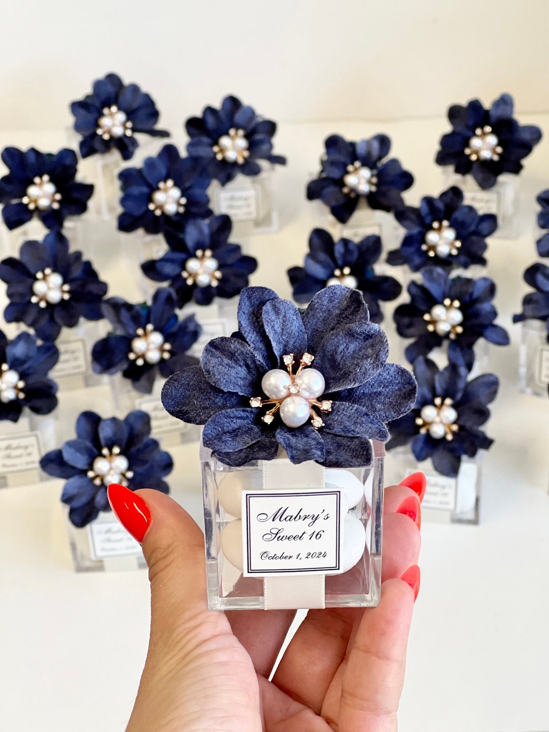 Navy Blue Wedding Favors Boxes, Elegance Wedding Favors for Guests ...