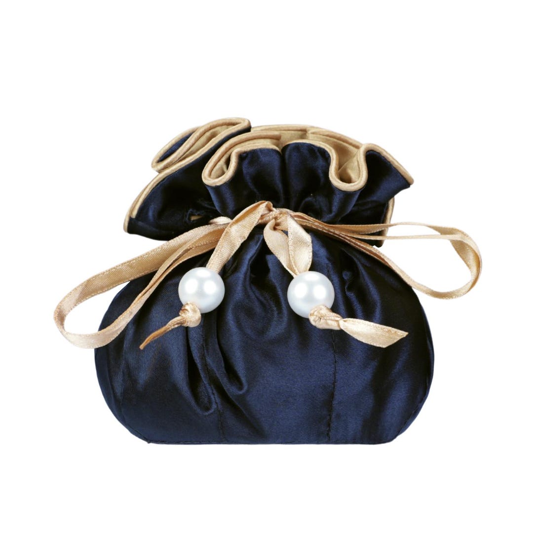 Premium Satin Jewelry Pouch With 8 Interior Pockets – Drawstring ...