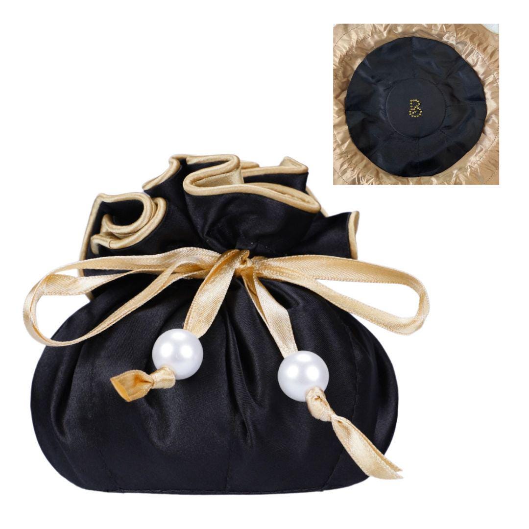 Personalized Satin Jewelry Pouch: Rhinestone Monogram, Drawstring ...