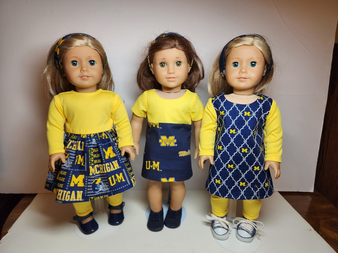 Uofm University of Michigan Dress Fits 18 American Girl - Etsy