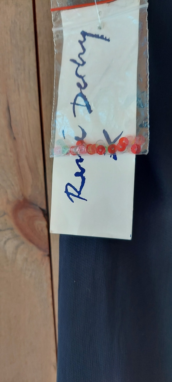 Vintage Renee Derby Black Floral Embroidered Beaded D… - Gem