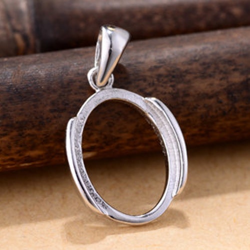 Pendant Blank 11x15mm Oval Blank Long-lasting White Gold - Etsy