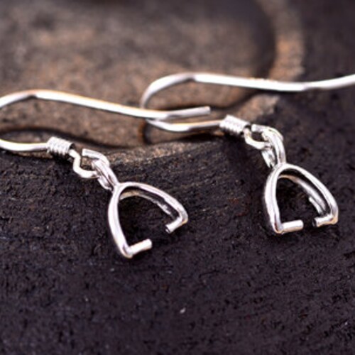 Sterling Silver Earring Settings for Any Shape Gemstones White - Etsy