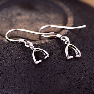 Sterling Silver Earring Settings for Any Shape Gemstones White Gold ...